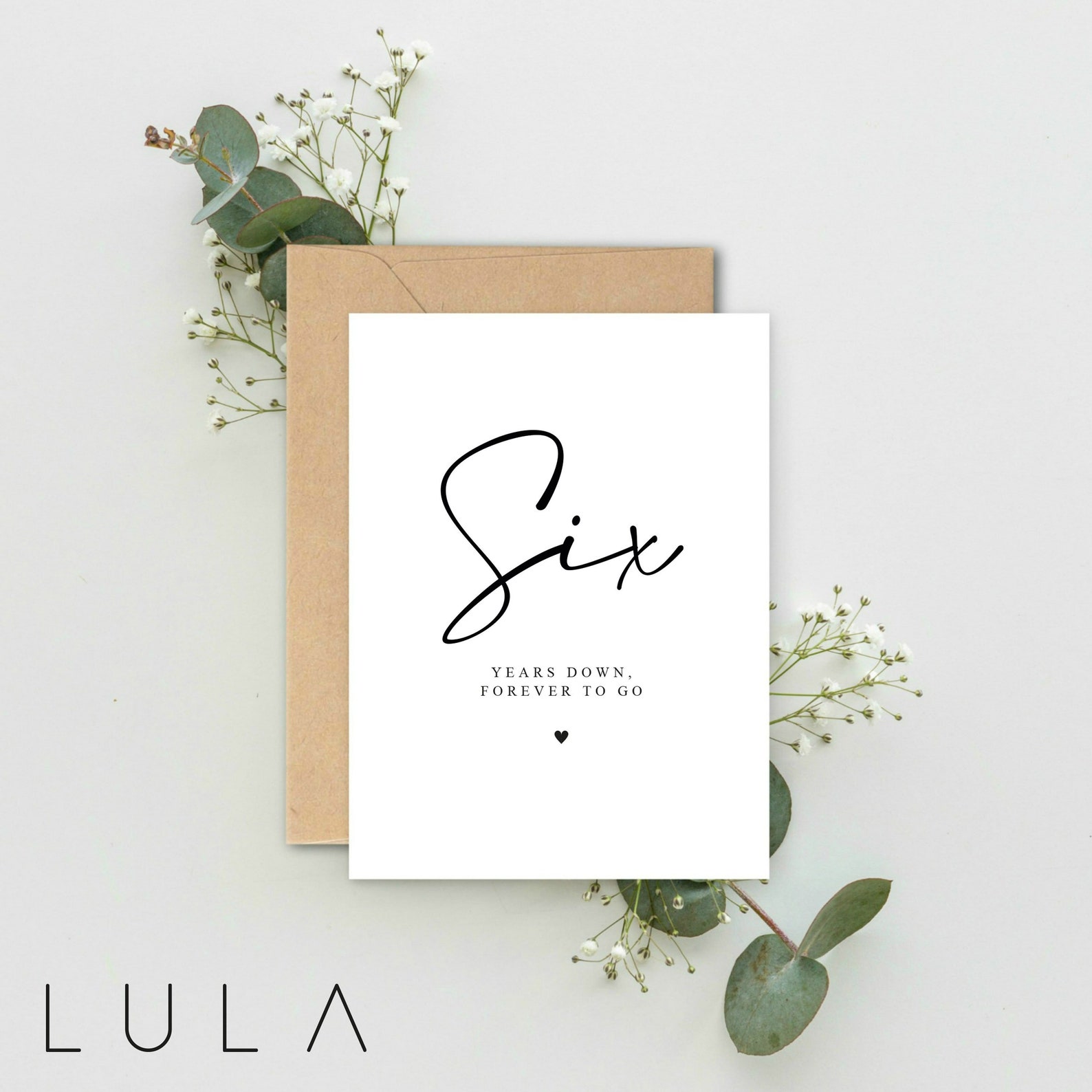 Six Years Down Forever to Go A5 Card With Envelope - Etsy UK