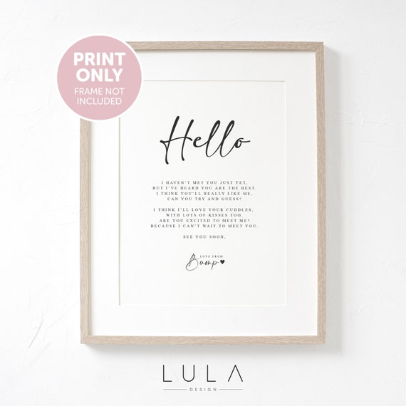 Hello Poem From Bump A4 or A5 PRINT Family Pregnancy | Etsy
