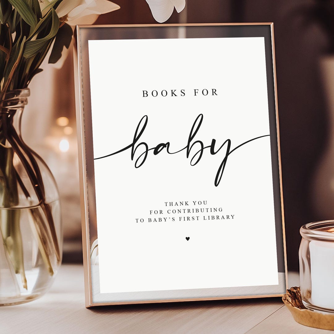 A4 Books for Baby Print for Baby Shower, Minimalist Baby Shower ...