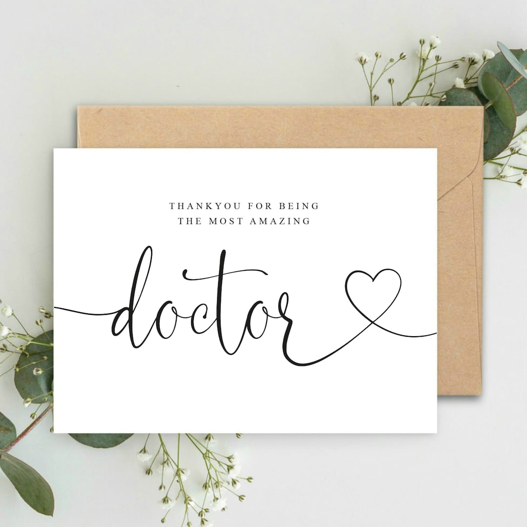 Thank You for Being the Most Amazing Doctor A5 Card & Kraft Envelope ...