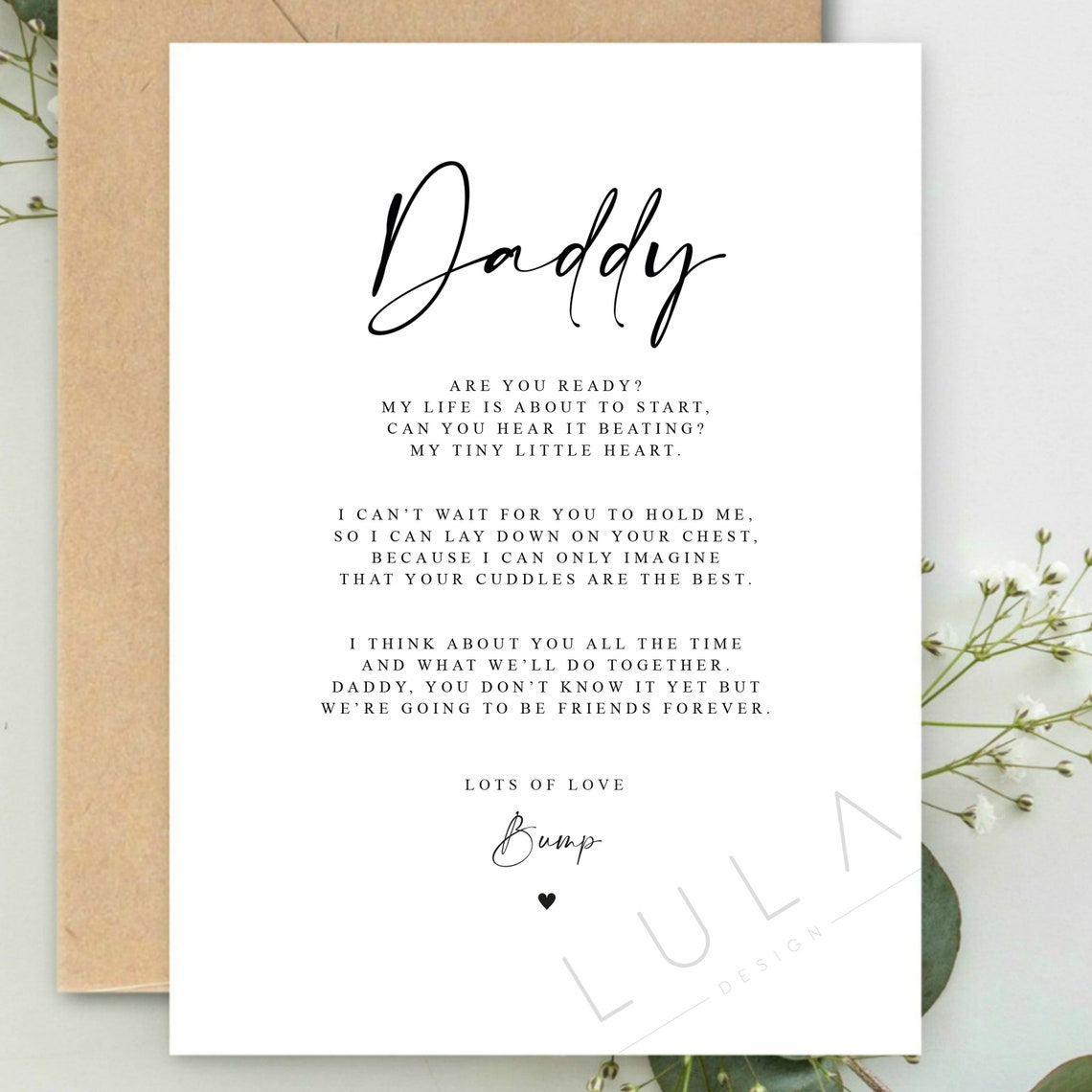 Daddy to Be Poem Pregnancy Announcement Dad Birthday A5 Card - Etsy UK