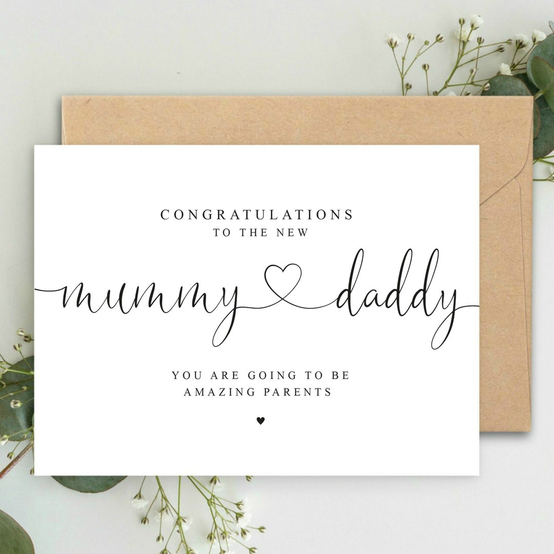 Congratulations to the New Parents Mummy Daddy A5 Greeting Card With ...