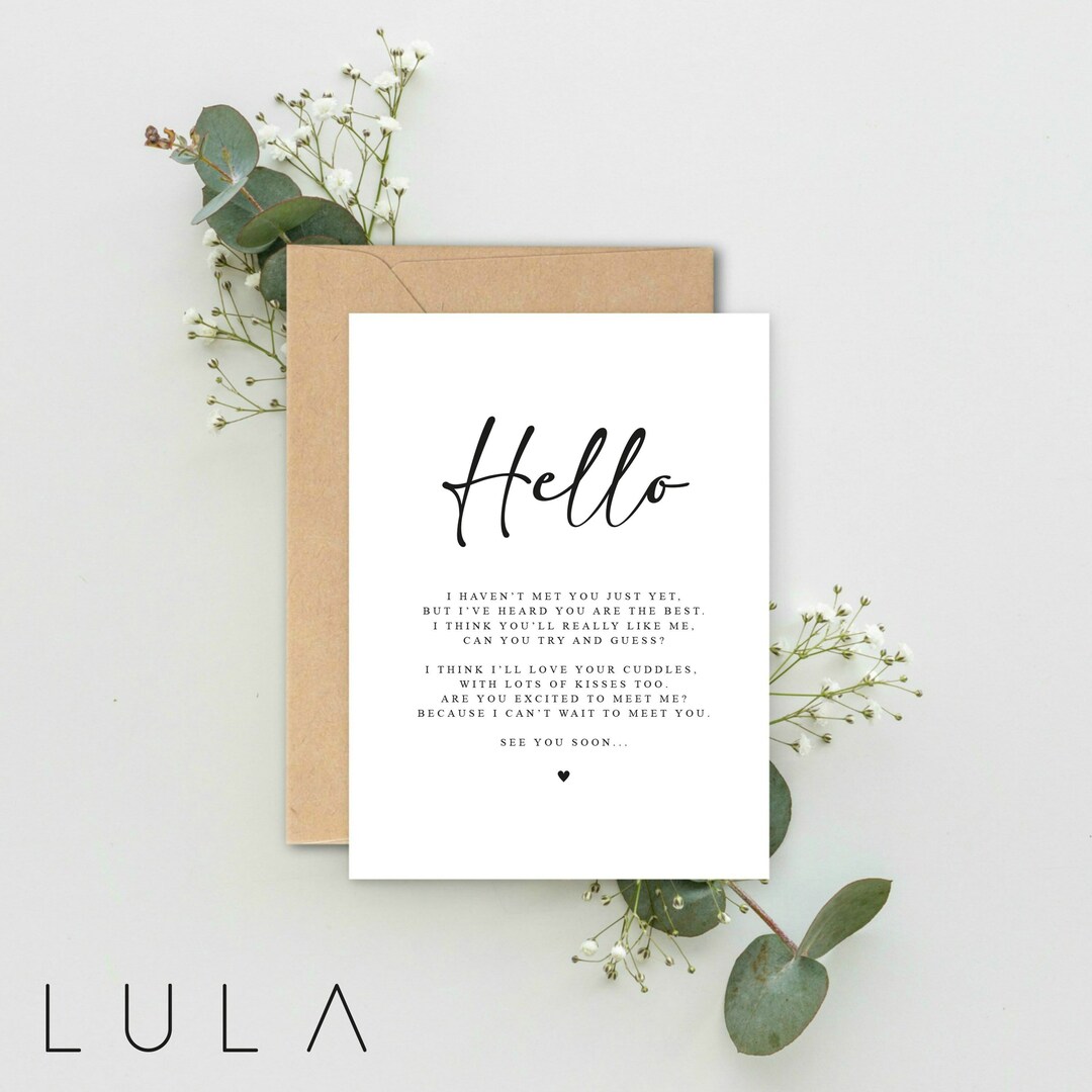Hello Poem Pregnancy Announcement A5 Card With Envelope - Etsy UK