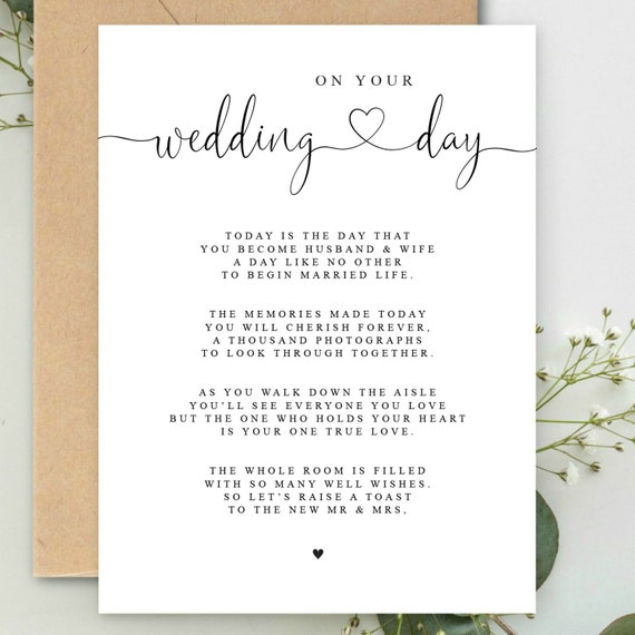 On Your Wedding Day Poem To My Mother In Law On My Wedding Day Card