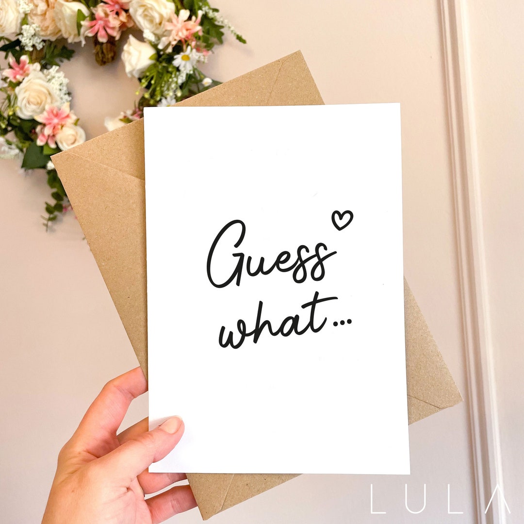 Guess What... Pregnancy Announcement A5 Card With Envelope, Pregnancy ...