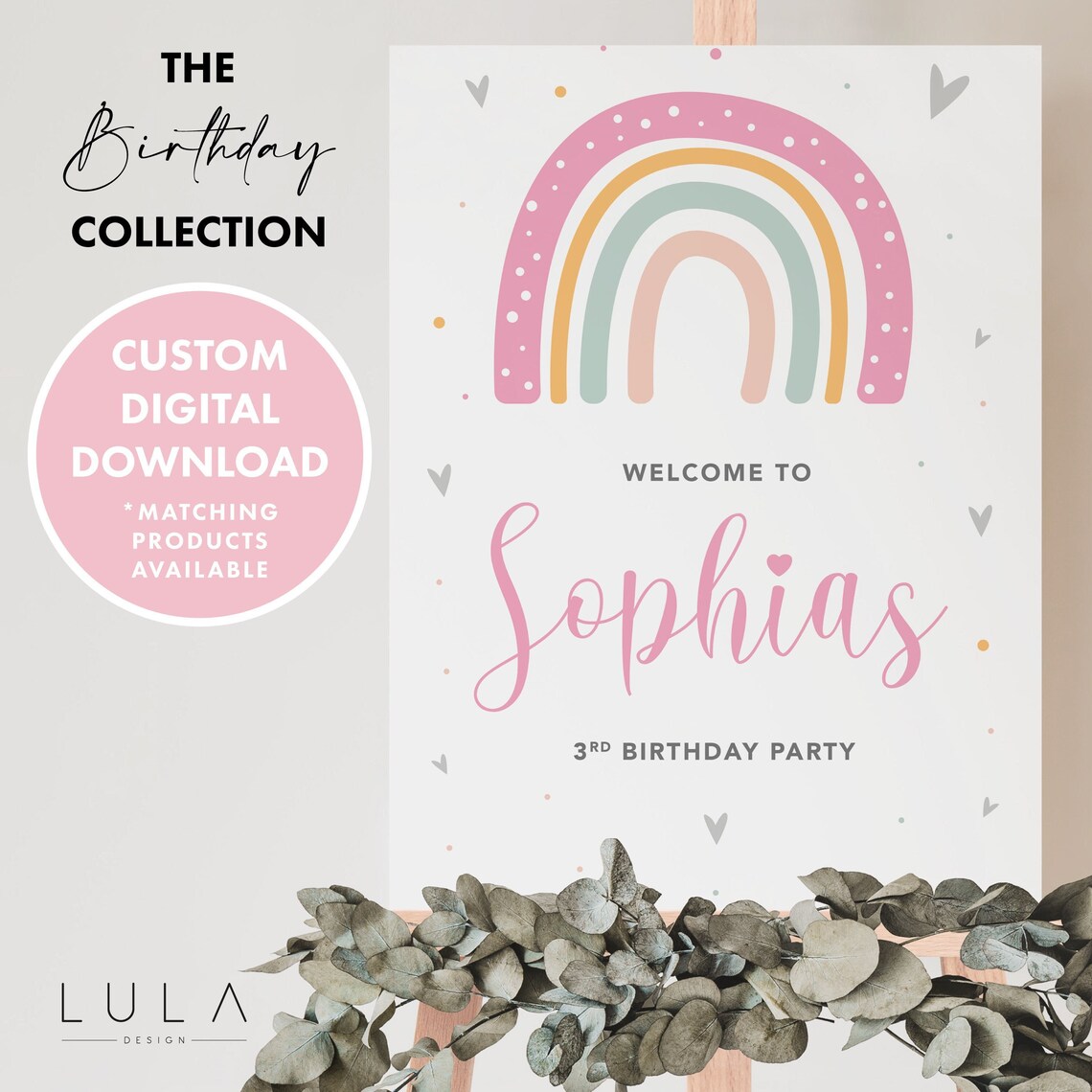 PERSONALISED Rainbow Girls Birthday Sign DIGITAL DOWNLOAD - Etsy