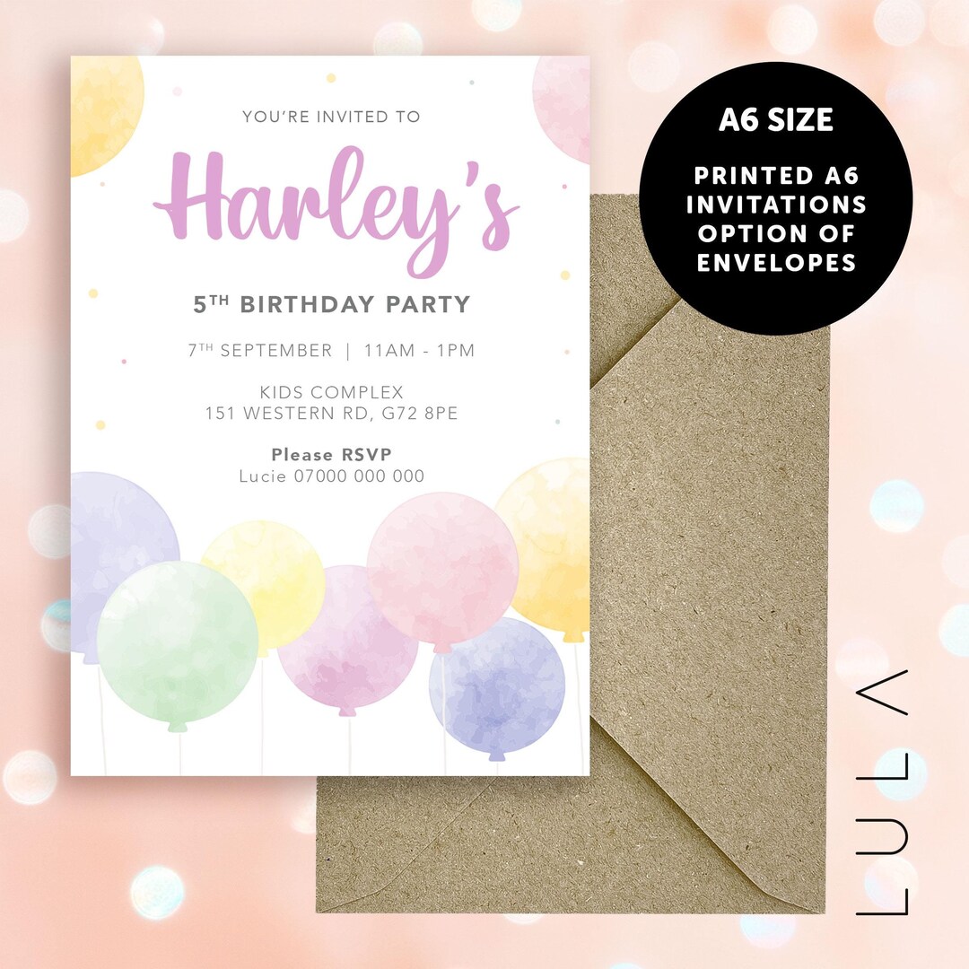 PERSONALISED Colourful Balloon Theme Unisex Boy Girl Birthday ...