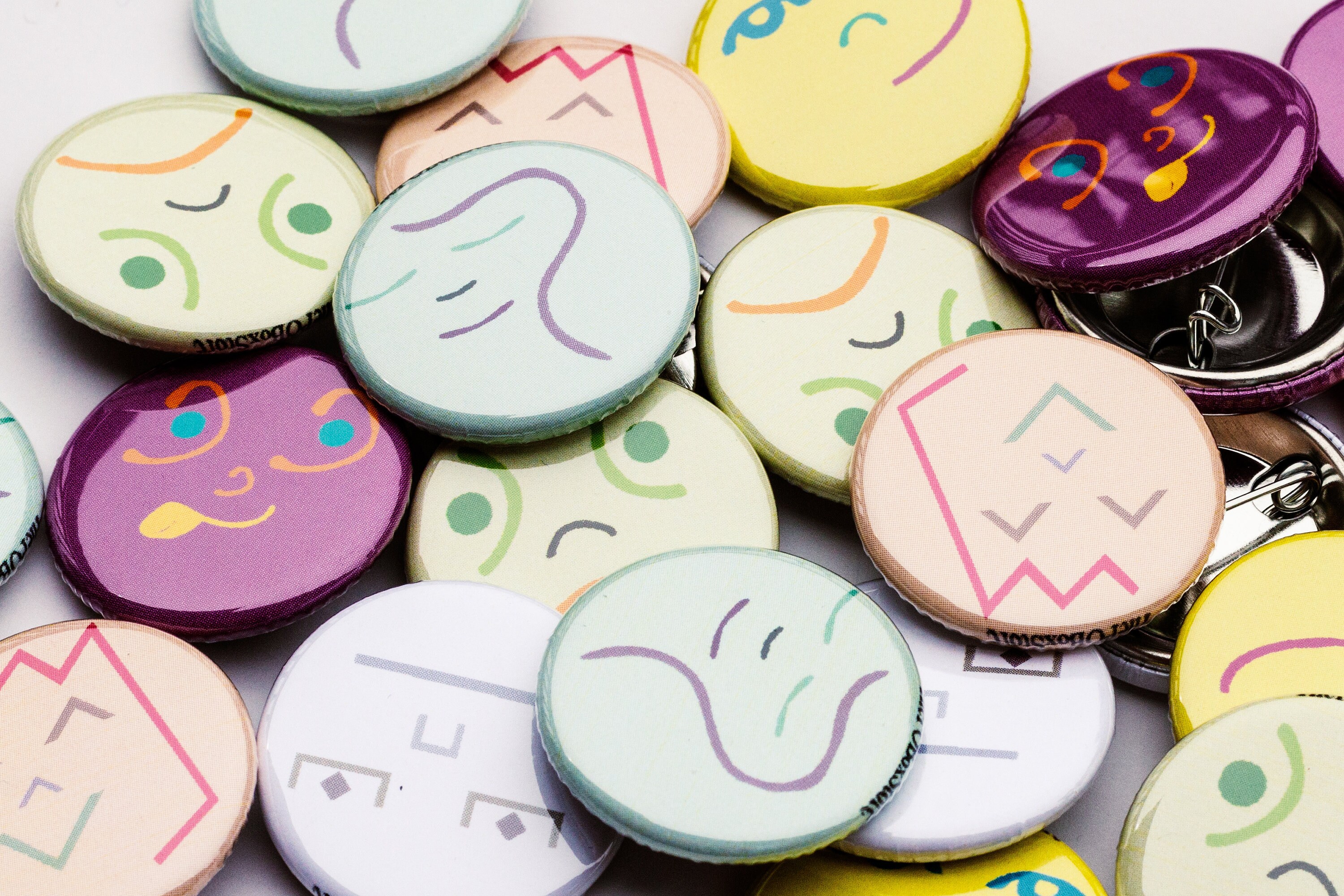 Cartoon Mood Emotion Buttons and Magnets - Etsy