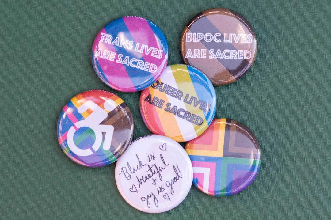 LGBT BIPOC Inclusive Pride Charity Buttons - Etsy