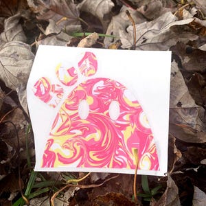 Ghost Boo Peeker Vinyl Decal Pink Swirl 70’s - Etsy