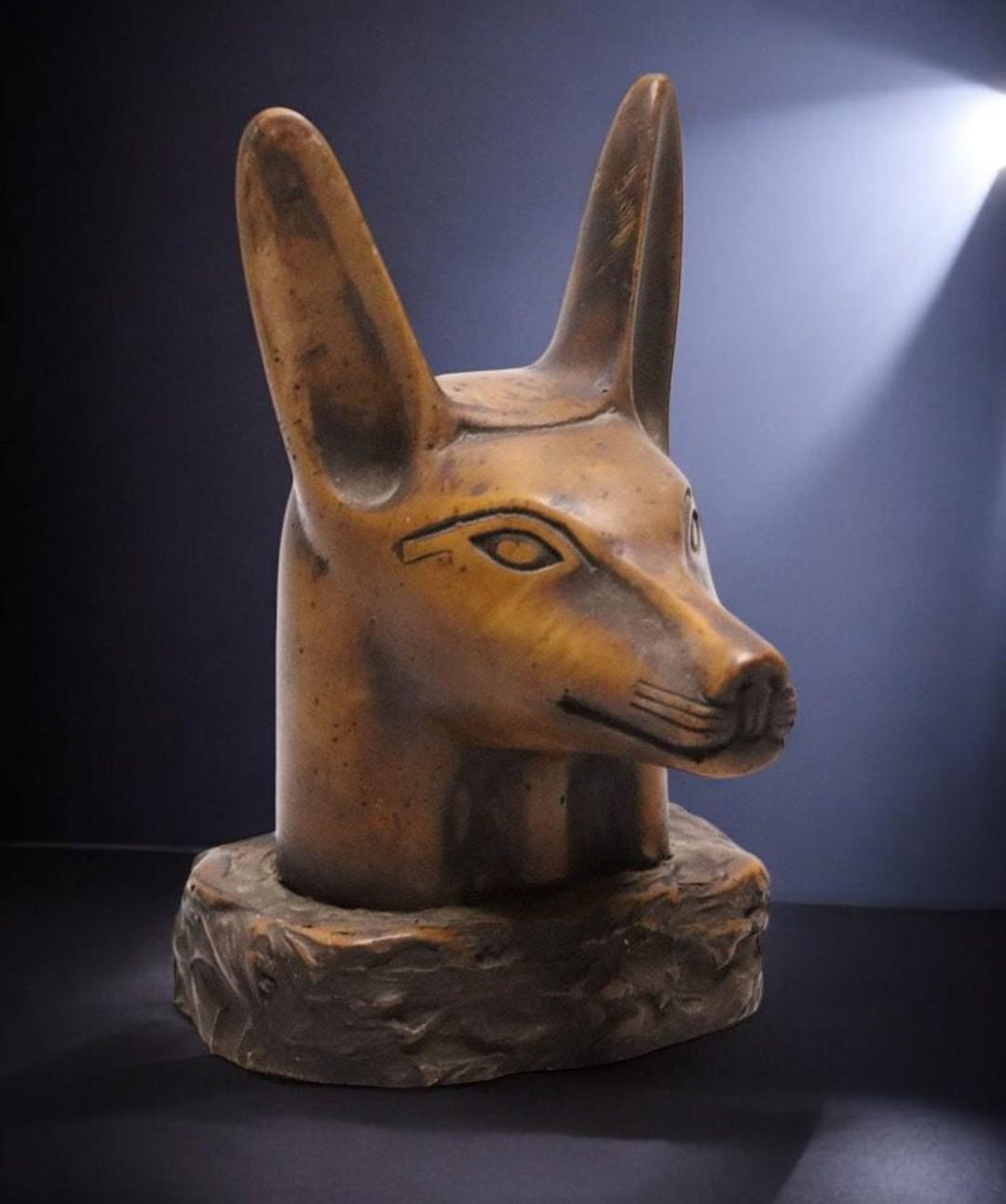 Anubis Head Statue God Deity Dog Face Egyptian Antiques Pharaonic Egypt Sculpture Brown Stone - Etsy