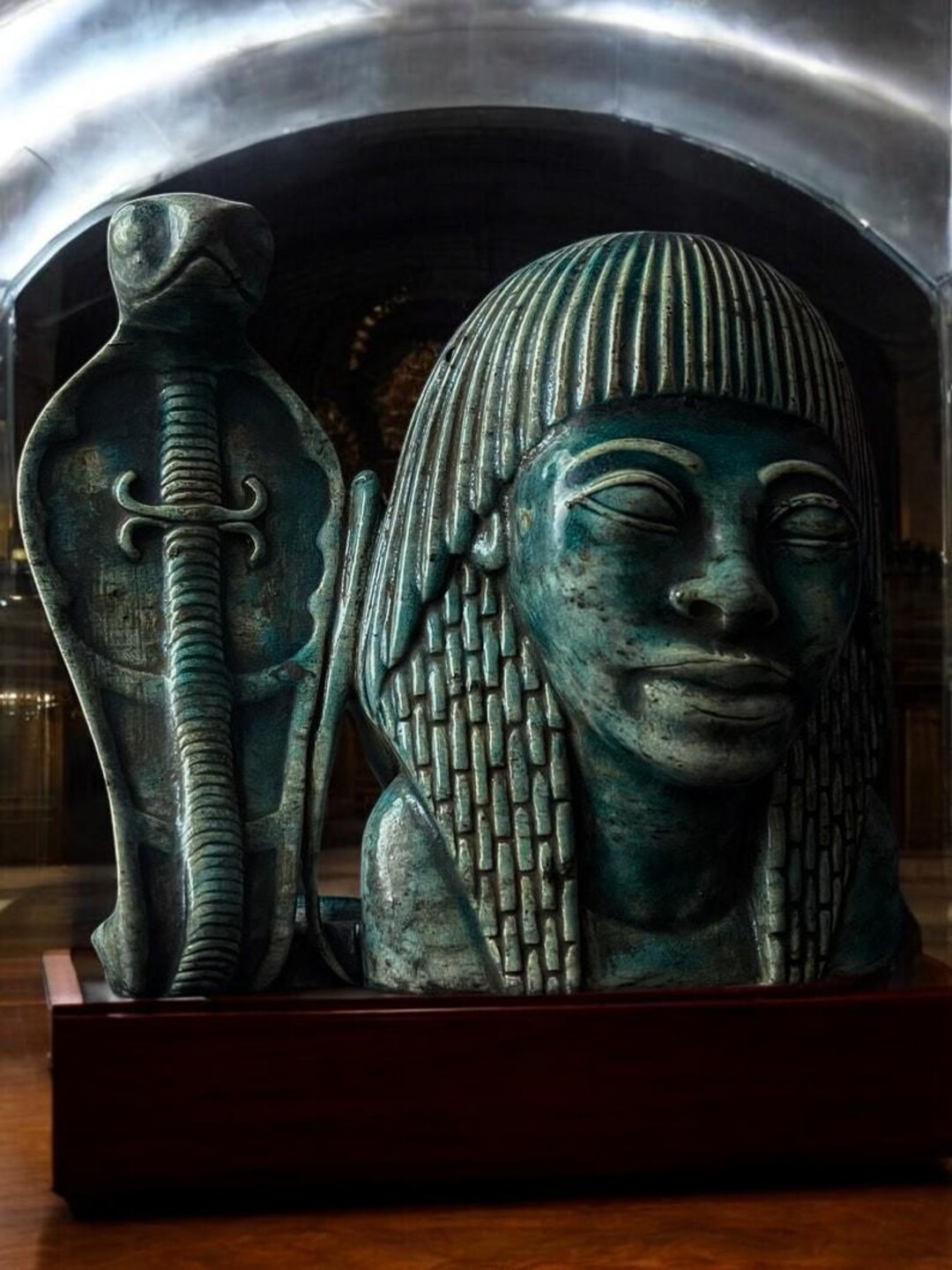 Handcrafted King Cobra Statue in Ancient Pharaonic Scene - Stunning ...