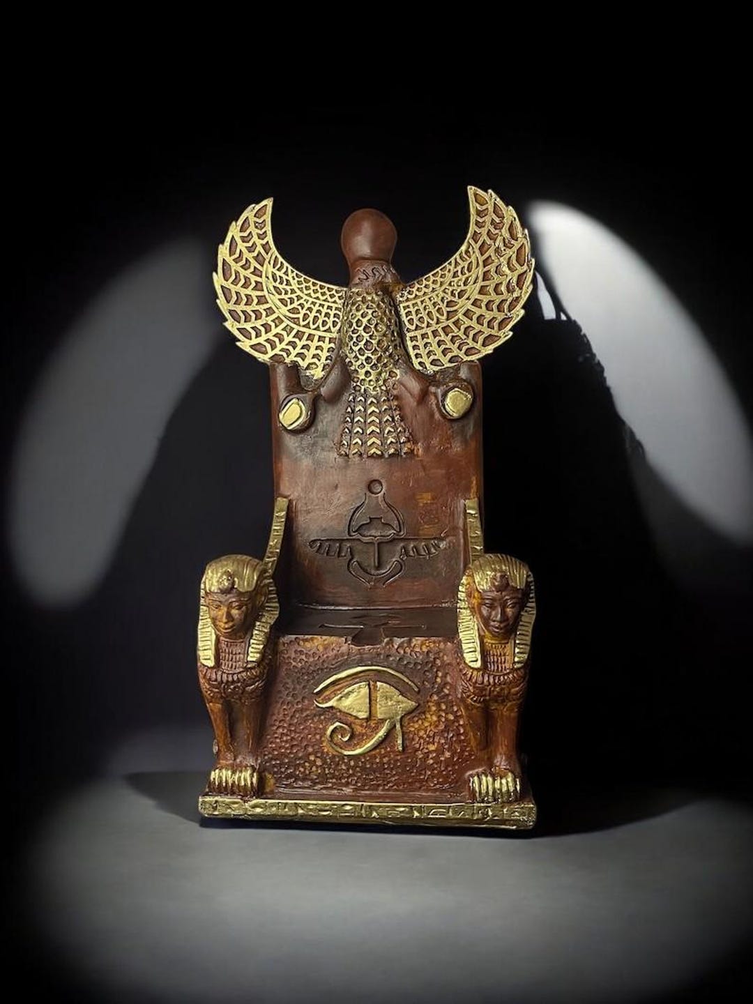 Handcrafted King Tutankhamun Throne Statue - Authentic Stone Egyptian ...