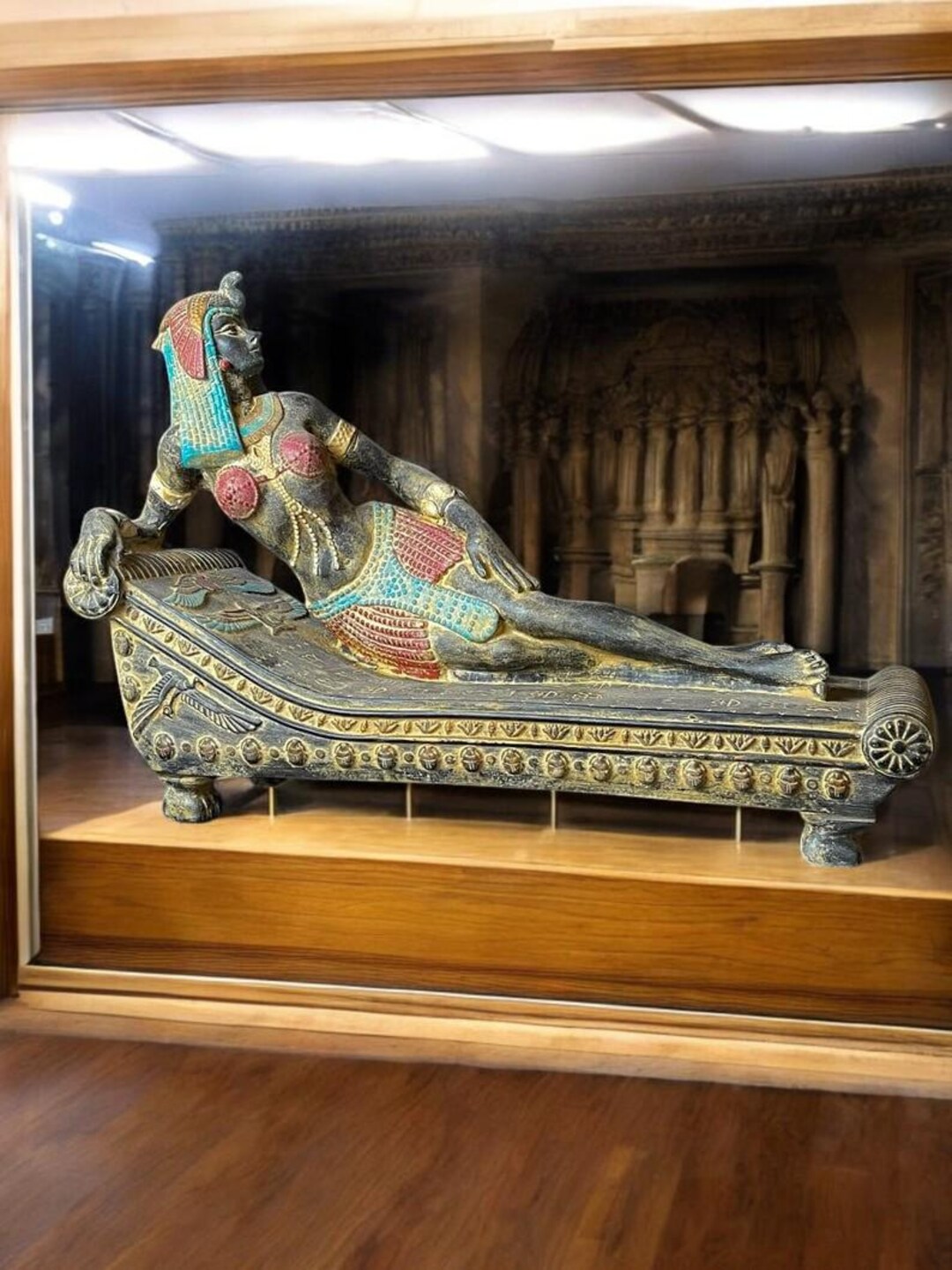 Handcrafted Cleopatra Egyptian Queen Stone Statue Authentic Pharaonic ...
