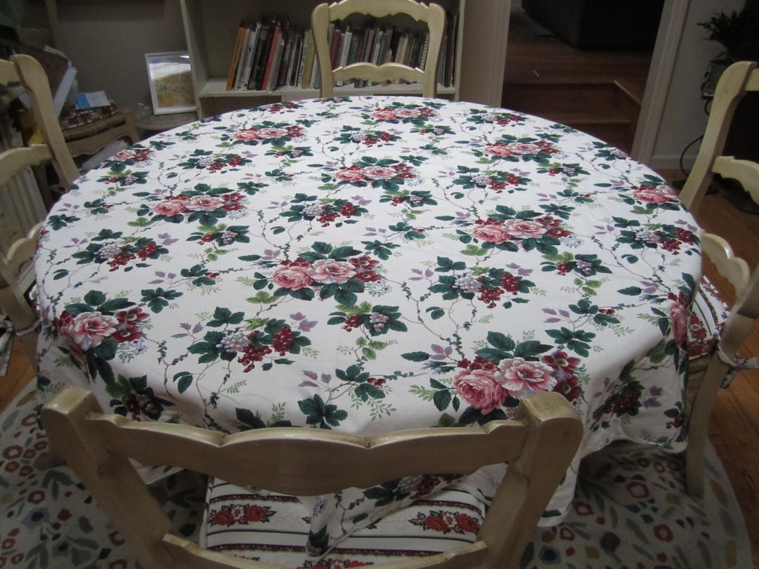 Traditional Floral Large Round Well-made Custom Tablecloth - Etsy