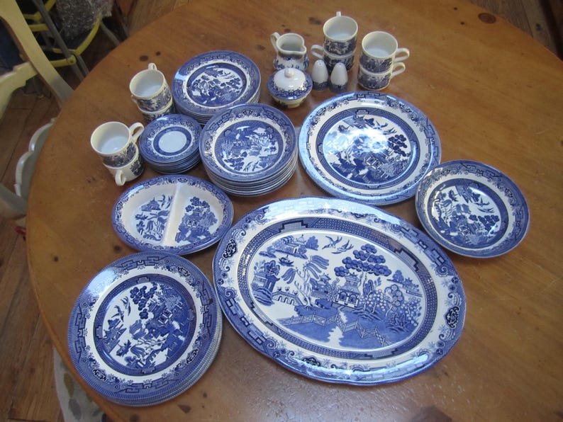 BLUE WILLOW by Churchill of England - Etsy