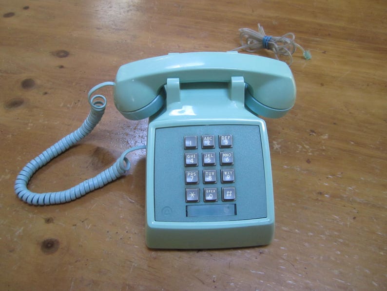 1983 Two Tone Aqua Vintage Push Button Phone - Etsy