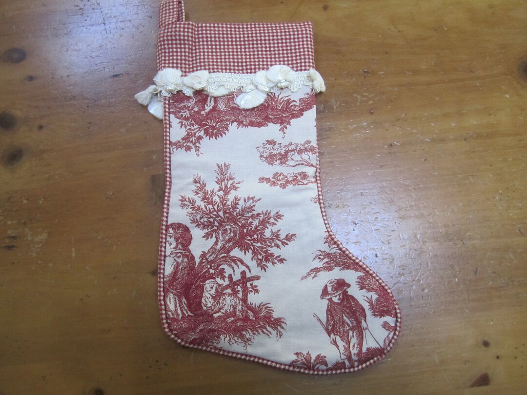 Custom Made French Toile Christmas Stocking - Etsy