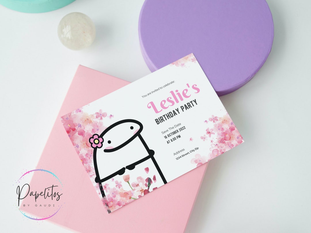 Flork Floral Invitation Birthday Downloadable Editable Canva Template ...