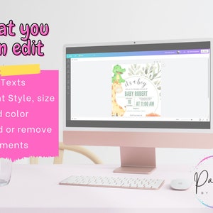 Safari Baby Shower Birthday Table Setting 5x7 Printable Downloadable ...