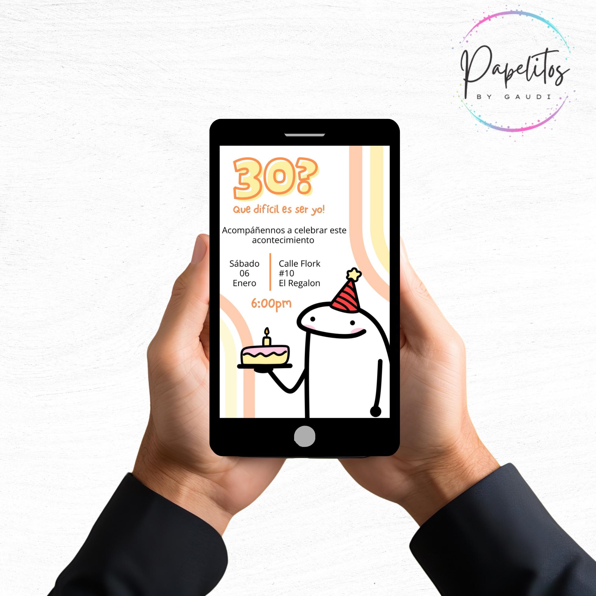 Flork Birthday Invitation – Editable Canva Template | Digital ...