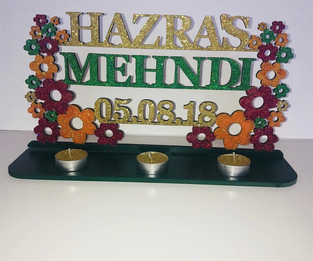 Mehndi Floral Stand,wooden Personalised Mehndi Floral Stand for Mehndi ...