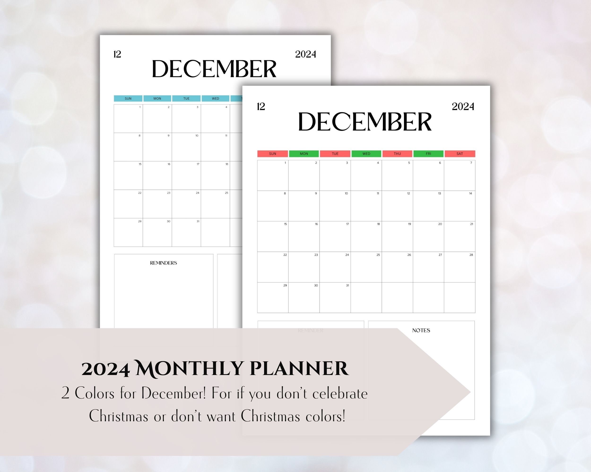 2024 Monthly Planner Print & Fill Digital Download 2024 Calendar ...