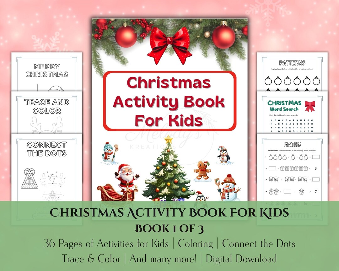 Christmas Kids Activity Book - Book 1 of 3 | Printable Childrens Book ...