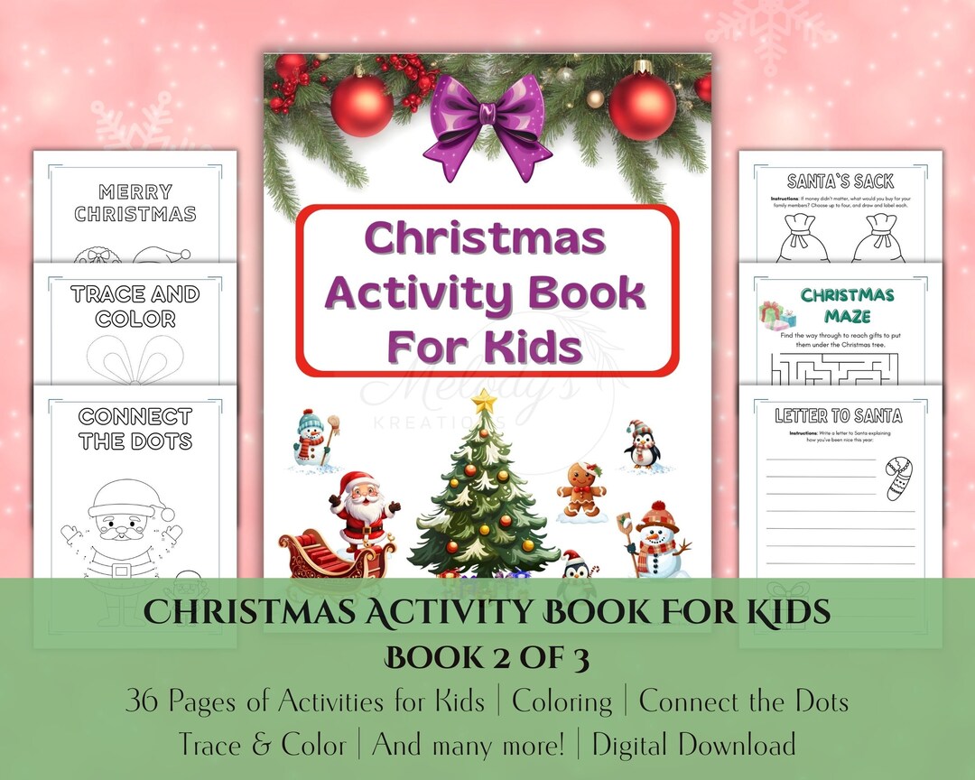 Christmas Kids Activity Book - Book 2 of 3 | Printable Childrens Book ...