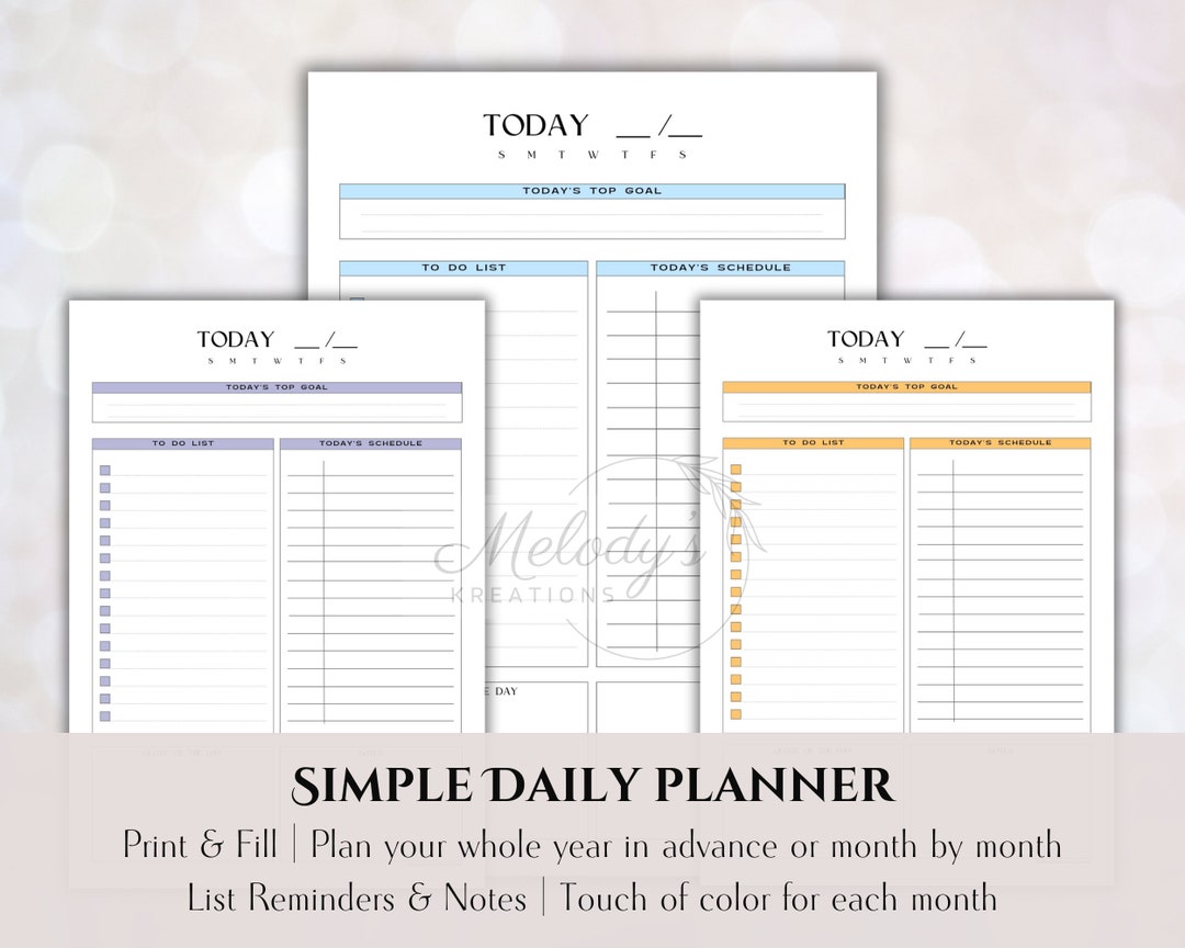 2024 Daily Planner Print & Fill Digital Download 2024 Calendar Daily ...