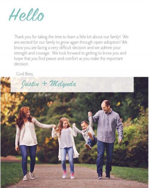 Adoption Dear Birth Mother Letter - Custom Designed for You PDF ...