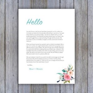 Adoption Dear Birth Mother Letter - Custom Designed for You PDF ...