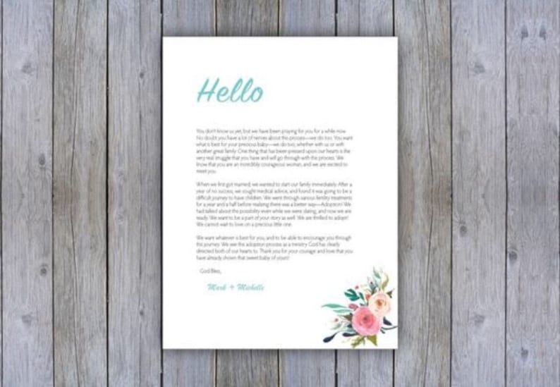Adoption Dear Birth Mother Letter - Custom Designed for You PDF ...