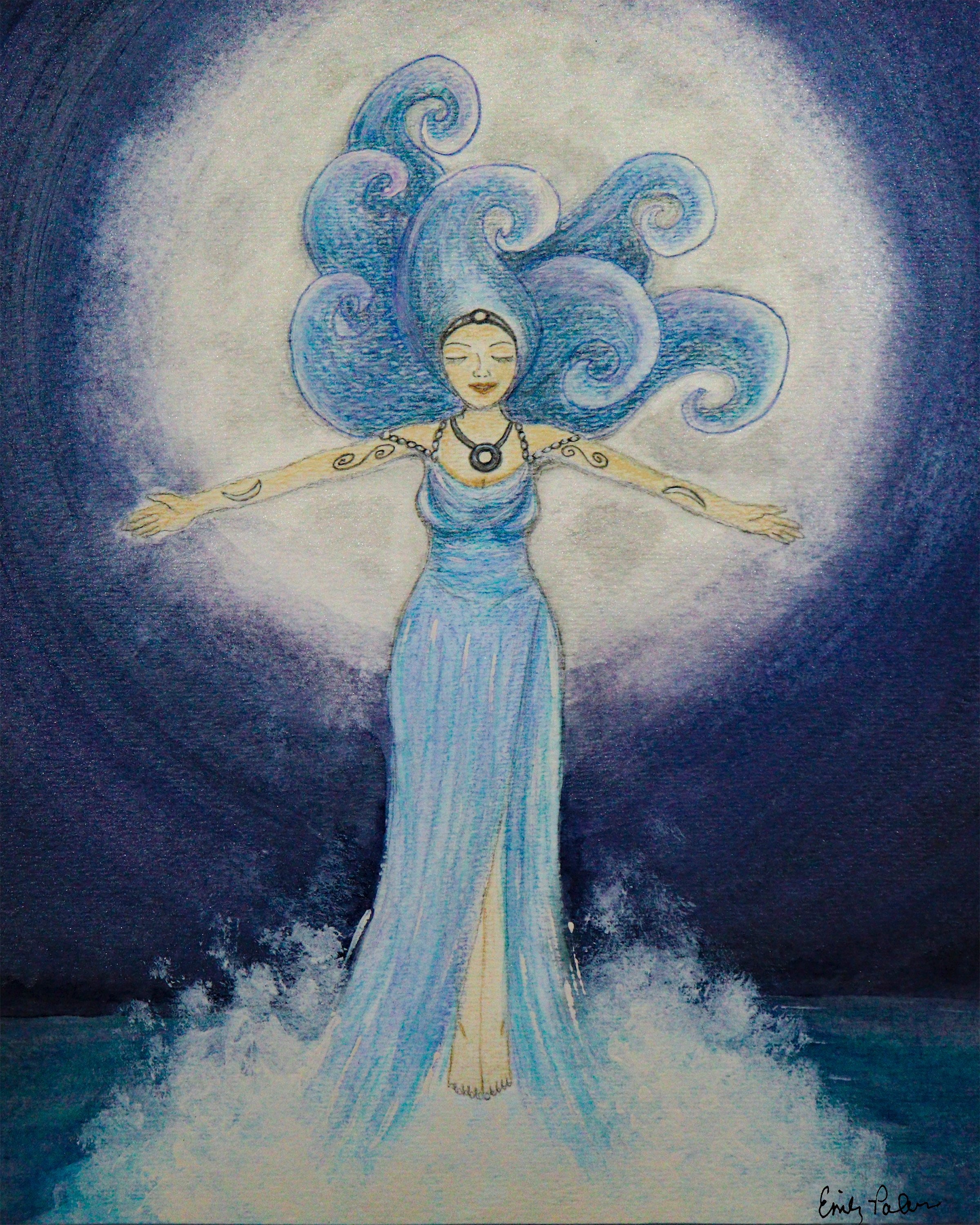 Moon Goddess Rising Giclee Fine Art Print on Premium | Etsy
