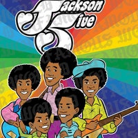 Jackson 5 Cartoon Animated PNG Graphic for DTG DTF Transfer Sublimation ...