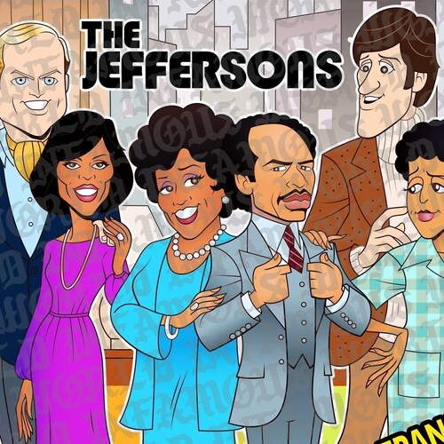 The Jeffersons Cartoon PNG Graphic Transfer Sublimation Tshirt - Etsy