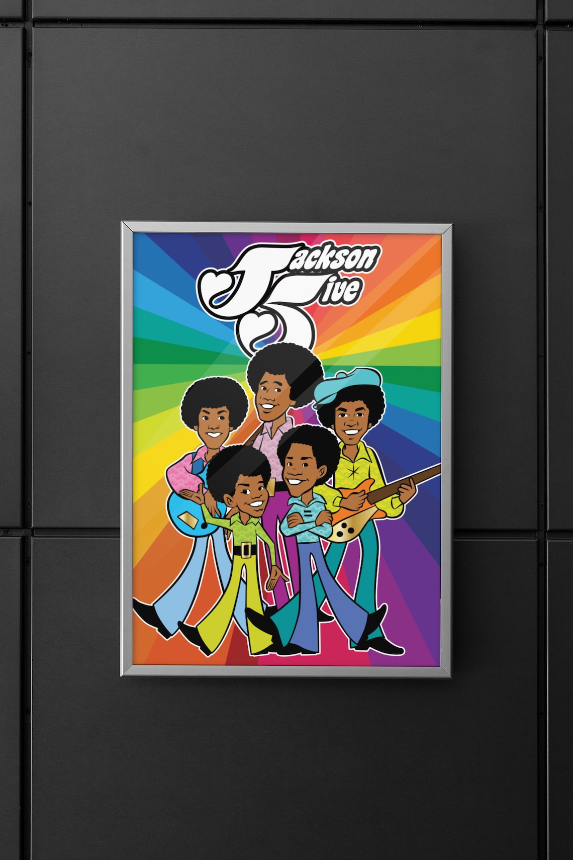 Jackson 5 Cartoon Animated PNG Graphic for DTG DTF Transfer Sublimation ...