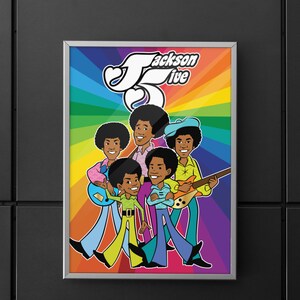 Jackson 5 Cartoon Animated PNG Graphic for DTG DTF Transfer Sublimation ...