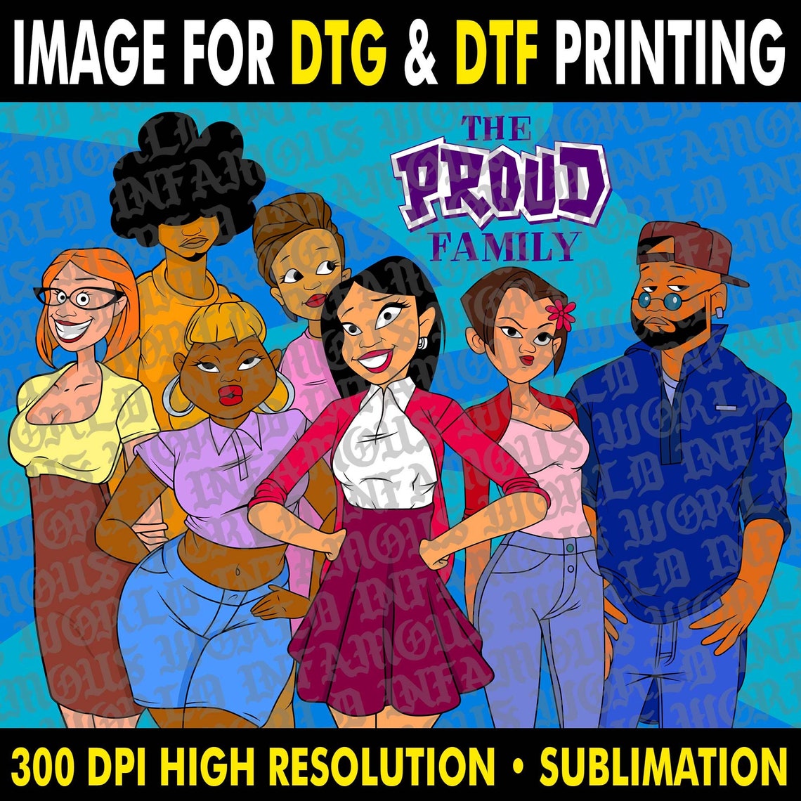 The Proud Family Cartoon Animated PNG Graphic for DTG DTF | Etsy