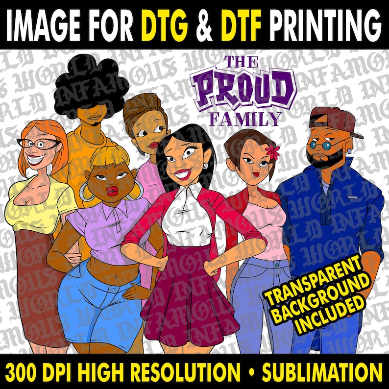 The Proud Family Cartoon Animated PNG Graphic for DTG DTF | Etsy