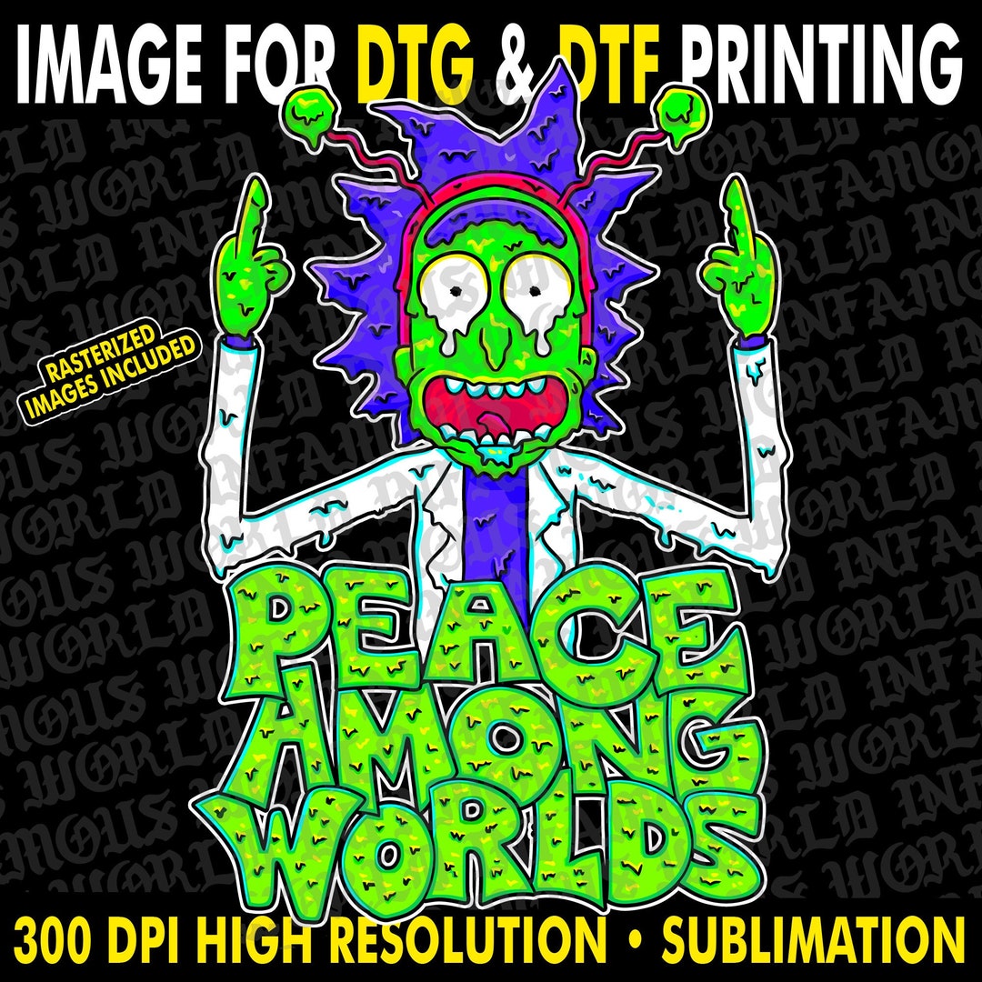 Rick and Morty Cartoon Animated PNG Graphic for DTG DTF Transfer ...