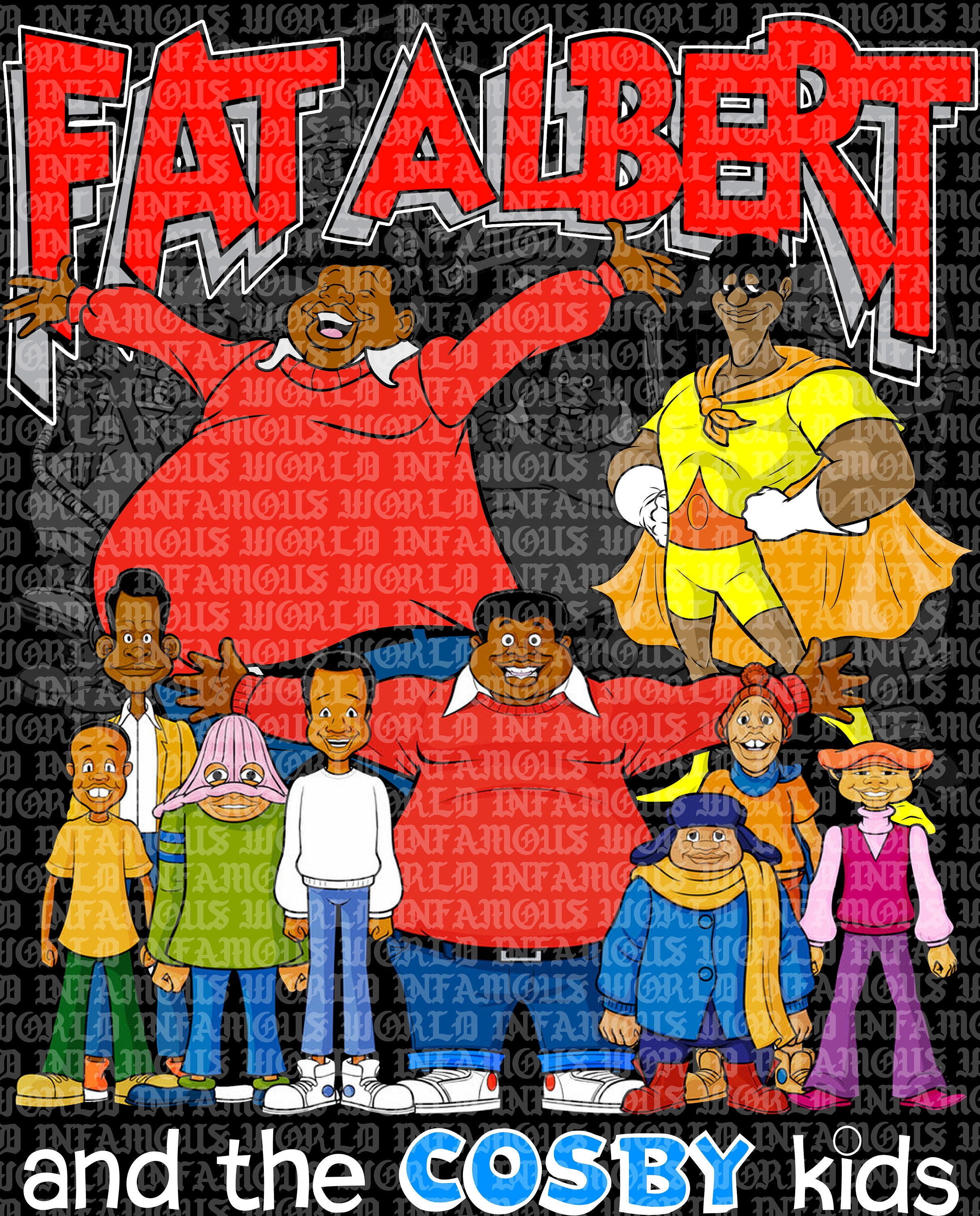 Fat Albert & the Cosby Kids Brown Hornet PNG Graphic DTG DTF Transfer ...