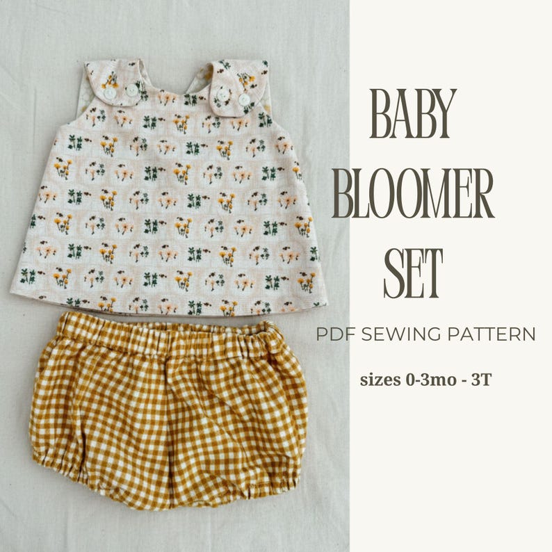 Baby Bloomer & Tunic PDF Sewing Pattern: Reversible, Oversized Fit ...