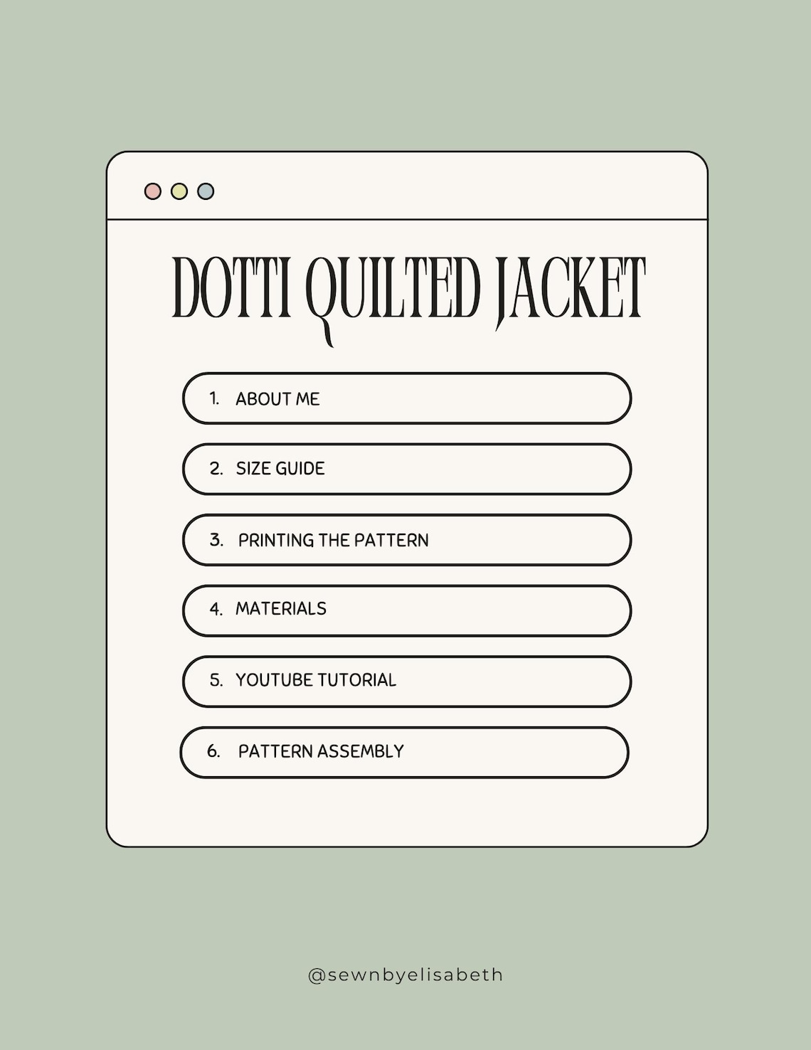 Dotti Quilted Jacket Sewing Pattern | PDF Pattern | Video Tutorial ...