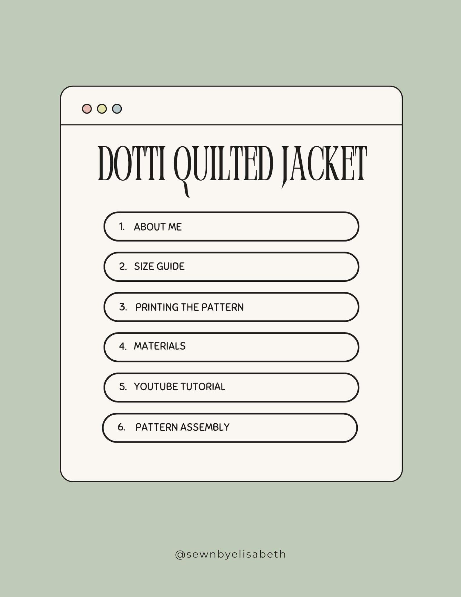 Dotti Quilted Jacket Sewing Pattern | PDF Pattern | Video Tutorial ...