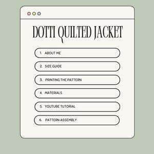 Dotti Quilted Jacket Sewing Pattern | PDF Pattern | Video Tutorial ...
