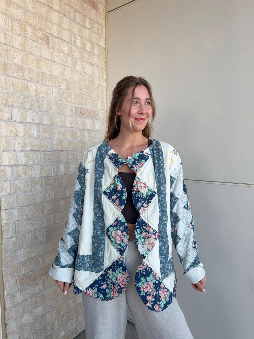 Handmade Quilted Jacket | Oversized Vintage Quilt Coat - Medium - Etsy