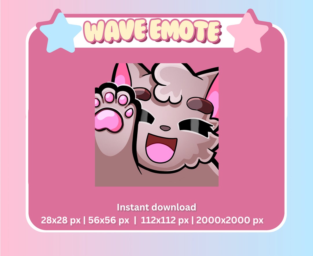 Cute Beige Kitty Wave Emote Furry Wave Streaming Kitten Sweet Adorable ...