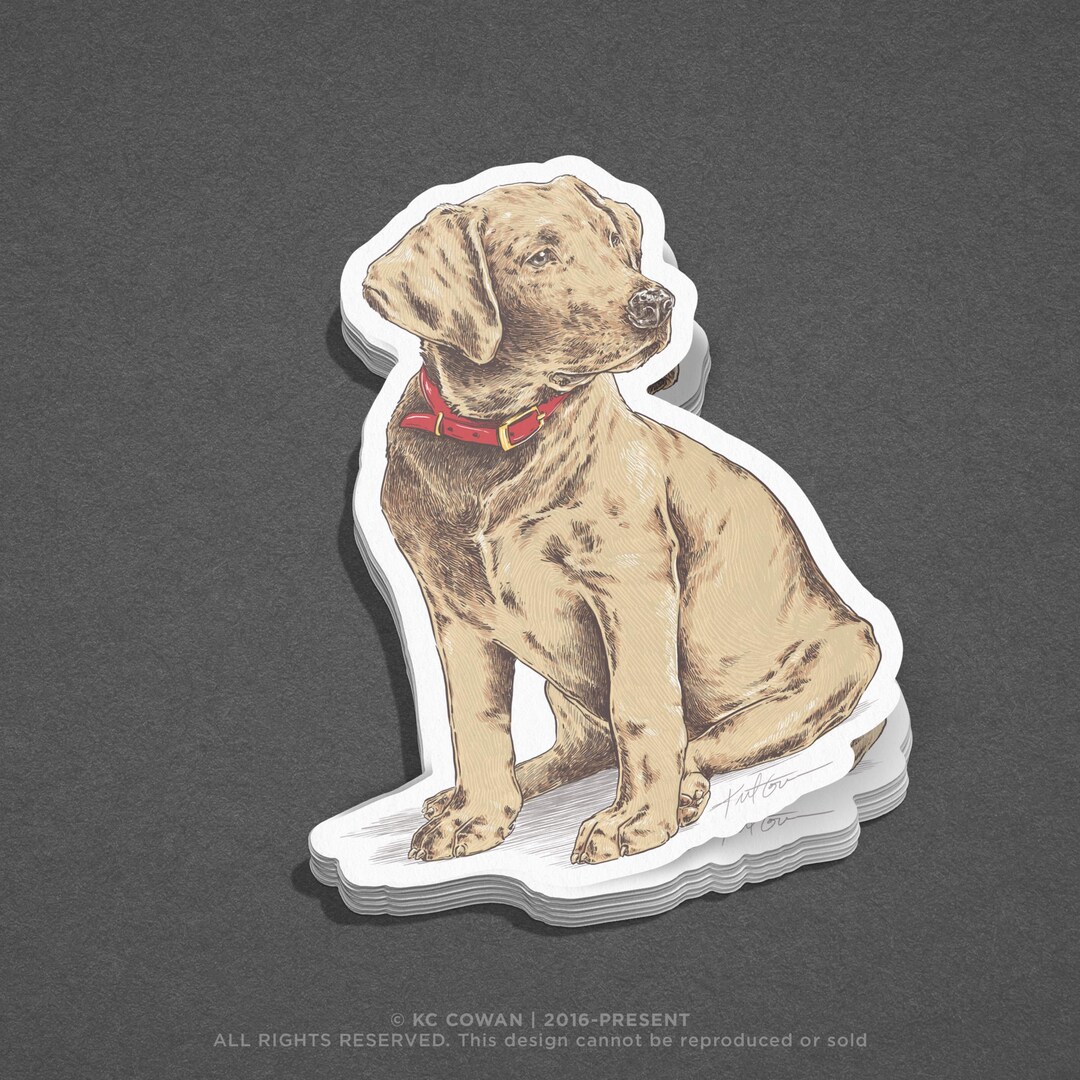 Yellow Labrador Sticker - Etsy