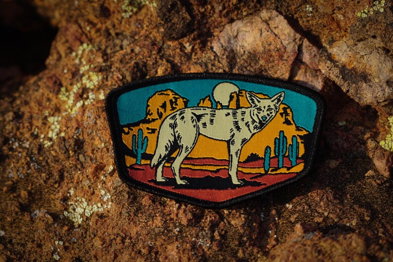 Coyote Iron-on Woven Patch - Etsy